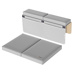 BATALEE Foam Baby Bath Kneeler and Elbow Rest Pad Set - Non-Slip Painless Thick Kneeling Pad - Bath Toy Organizer - X-Large Gray