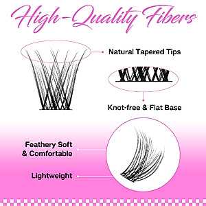 CALAILIS Lash Clusters DIY Eyelash Extensions 132pcs Natural Cluster Lashes Mega Volume Individual Lashes Wispy Eyelash Clusters(DUO14,D-10-16MIX)