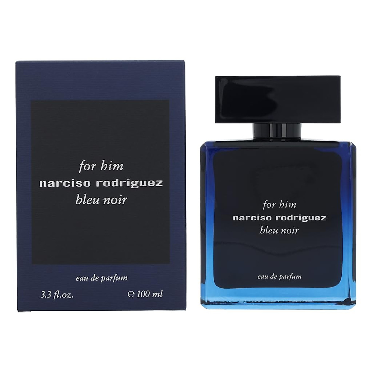 Narciso Rodriguez Bleu Noir Eau de Parfum Spray for Men, Blue, 3.3 Ounce
