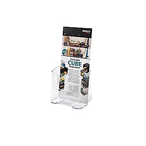 deflecto 77501 DocuHolder for Countertop or Wall Mount Use, 4 1/4w x 3 1/4d x 7 3/4h, Clear