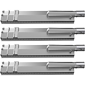 VEVOR Grill Burners, Stainless Steel BBQ Burners Replacement, 4 Packs Grill Burner Replacement, Flame Grill with 15.9" Length Barbecue Replacement Parts with Evenly Burning for for Premium Gas Grills