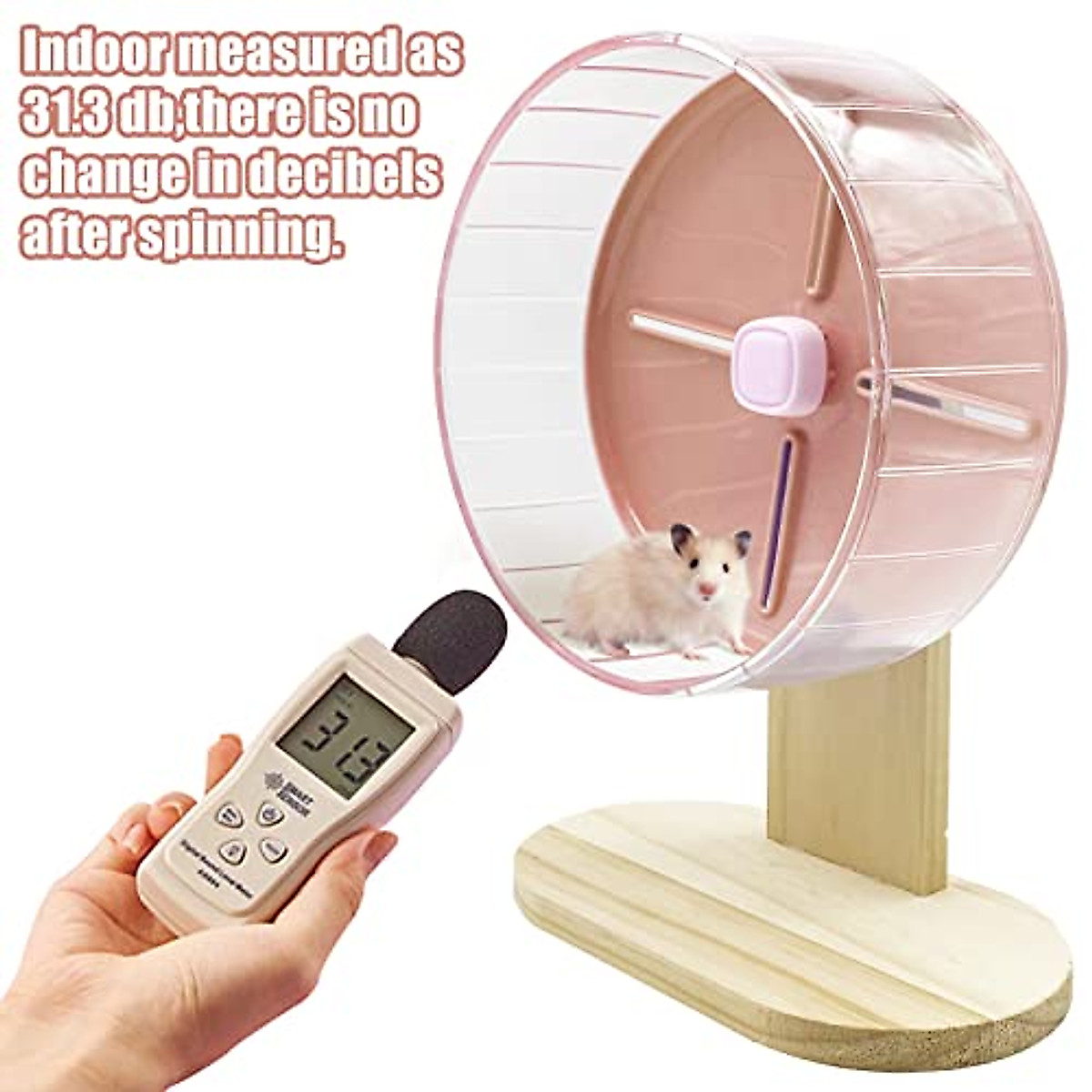 Hamster Silent Exercise Wheel Quiet Spinning Candy-Color Running Wheels with Height-Adjustable Stand for Hamster Gerbils Dwarf Hamster Mice Rat Teddy Hamster