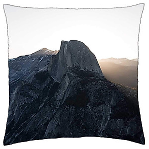 LESGAULEST Throw Pillow Cover (24x24 inch) - Nature Landscape Mountain Trek Hike Climb Travel