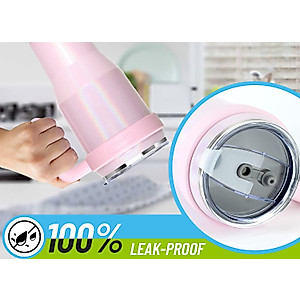 Zenbo 40 oz Glitter Tumbler with Handle, Leak-Proof Lid & Straw - Stainless Steel Insulated Cup, Keeps Cold for 34 Hrs, Car Cup Holder Compatible, Dishwasher Safe, BPA Free