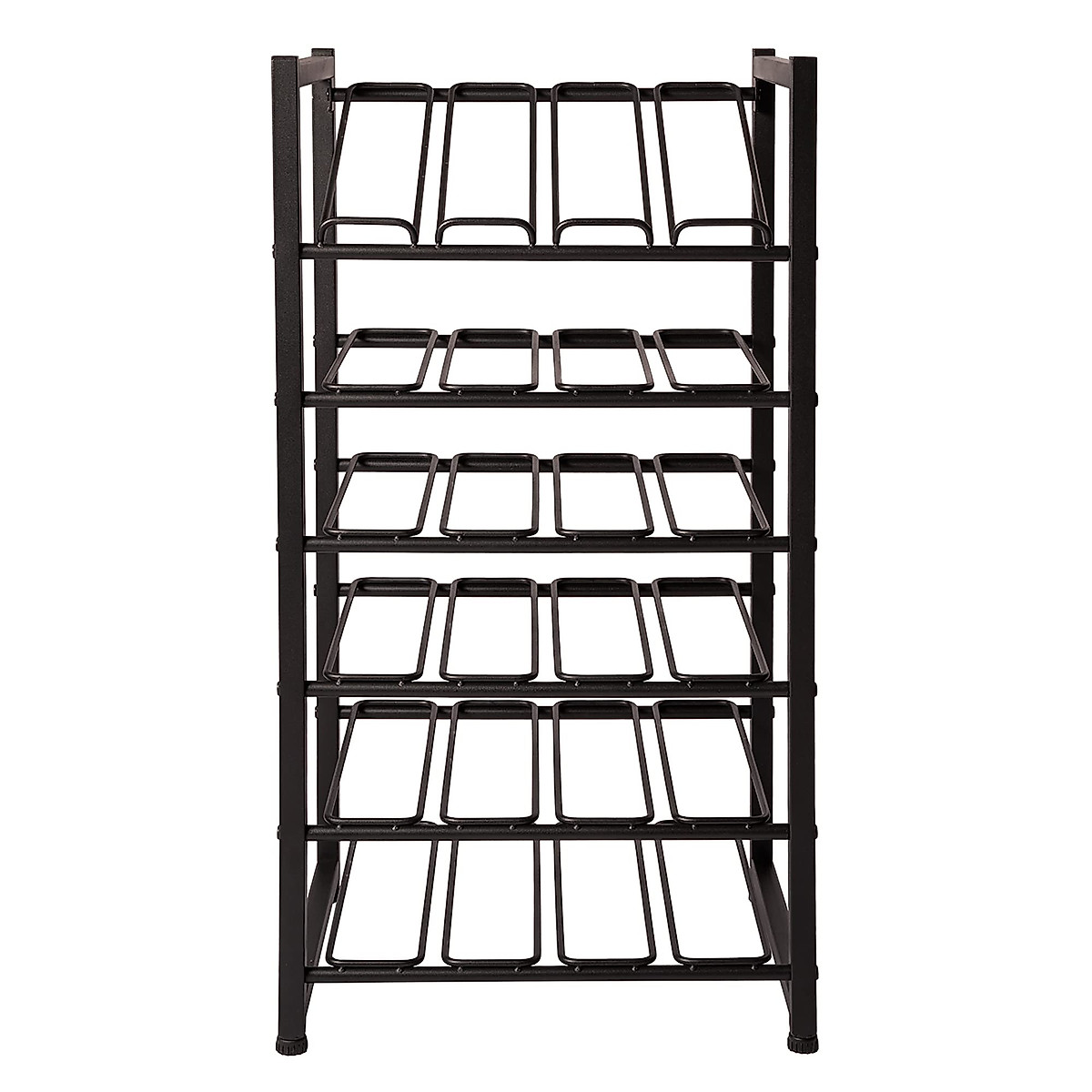 neatfreak Freestanding Wine Rack Stackable Bottle Holder for Up to 24 Wine Bottles - Industrial Kitchen Storage Bottle Display Stand - Matte Black Metal Construction - 16.5 x 13.5 x 31.6in