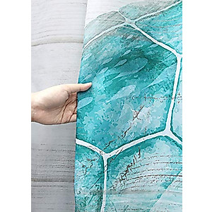 SUMGAR Blue Ocean Shower Curtain for Bathroom Coastal Beach Decoration Teal Sea Turtle Curtain Set with Hooks, 72 x 72 inch
