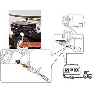 MENSI 12 Feet 3/8" Female Flare Adapter with 1/4" Quick Disconnect Fitting Propane Extension Hose Connect Outdoor RV Trailer for Outland Firebowl, Grill