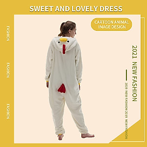 COSUSKET Snug Fit Unisex Adult Onesie Pajamas, Flannel Cosplay Animal One Piece Halloween Costume Sleepwear Homewear