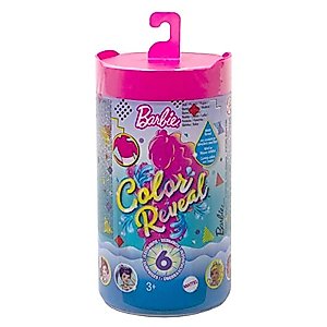 Barbie Color Reveal Chelsea Doll with 6 Surprises: 4 Mystery Bags Contain Hair Piece, Skirt, Shoes & Accs.; Water Reveals Doll’s Look & Color Change on Bodice; Color-Block Series [Styles May Vary]