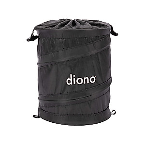 Diono Pop-up Trash Bin, Collapsible Car Trash Can Portable, Small, Leak Proof, Perfect For Keeping Car Clean, Black