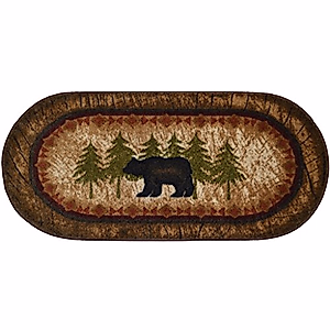 Cozy Cabin CC5276 Birch Bear Non Skid Rug 20"x44" Wedge Brown