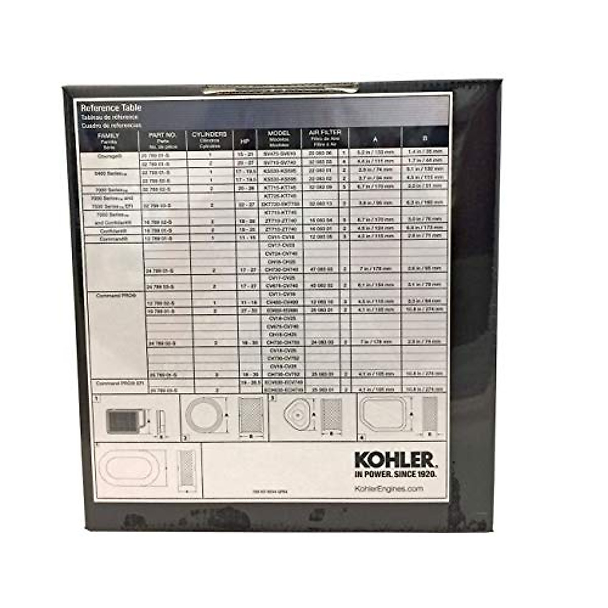 Kohler 22 789 01-S 5400 Series Maintenance Kit 17-19.5hp Fits KS530, KS540, KS590,KS595