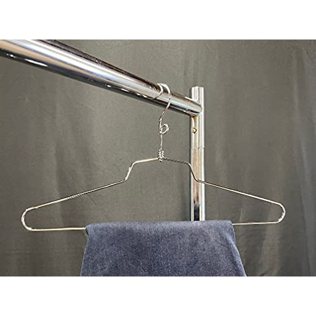NAHANCO 18" Metal Shirt/Dress Hanger with Loop Hook, High Polished Chrome - 100/CTN.