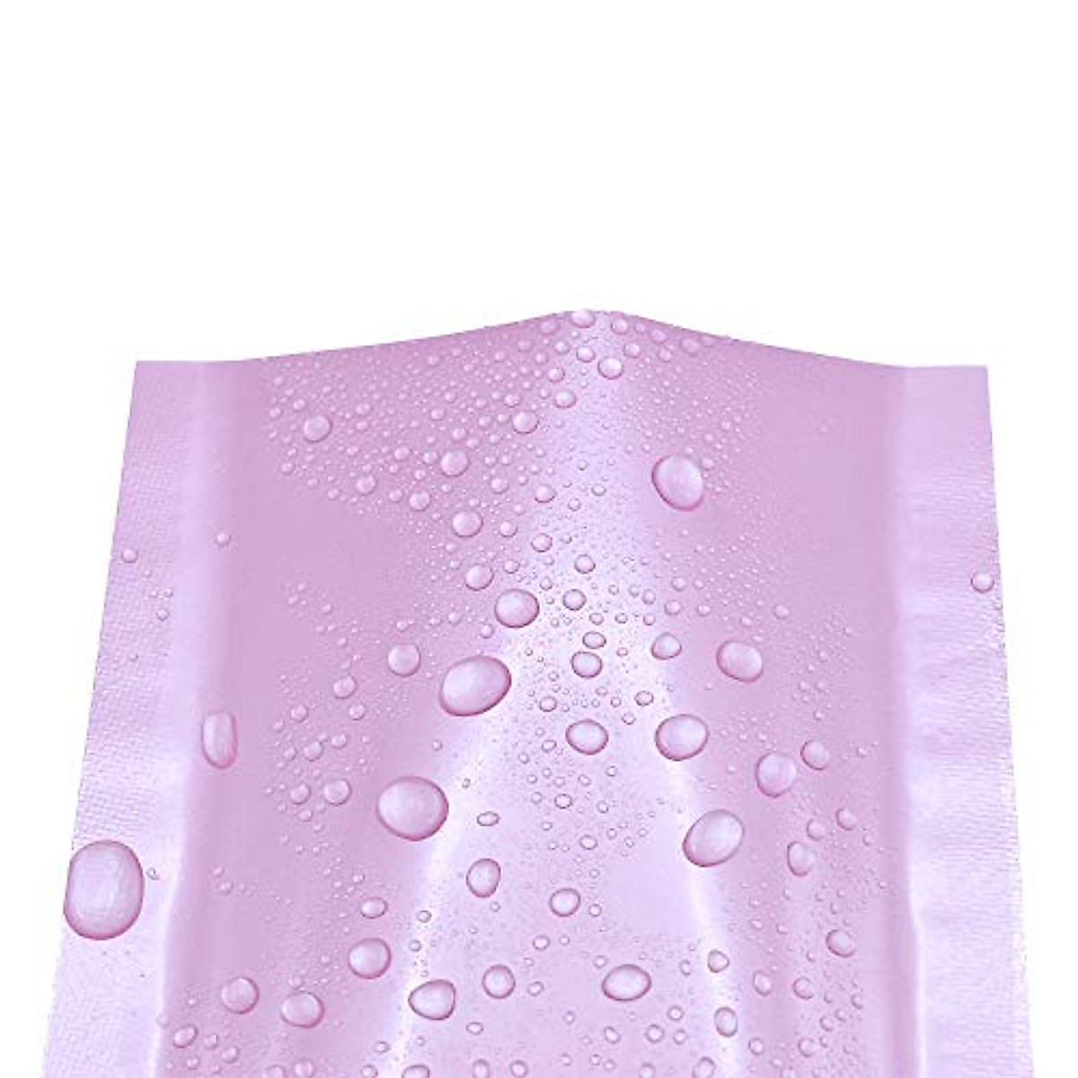 100PCS Glossy Light Pink Metallic Mylar Foil Open Top Sample Bags 5x8cm (1.9x3.1")