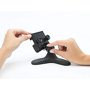 WeatherTech DeskFone Two View Universal Phone Holder for Flat Surfaces, Office, Kitchen, Nightstand - Black Plastic Knobs