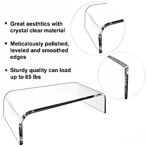AMT Premium Acrylic Clear Monitor Stand Laptop/PC/Multimedia Monitor Riser for Home Office