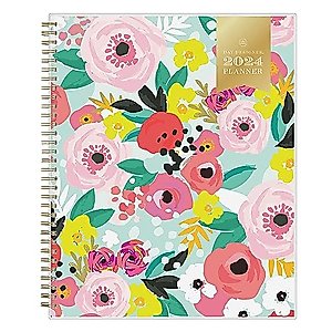 Blue Sky Day Designer 2024 Weekly and Monthly Planner, 8.5" x 11", Frosted Cover, Wirebound, Secret Garden Mint (140101-24)
