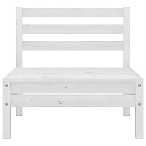 4 Piece Patio Lounge Set Solid Pinewood White