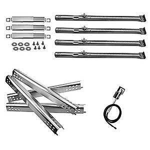 BBQ Future Grill Replacement Parts Kit for Charbroil Performance 4 Burner Gas Grills 463347017 463361017 463377017 463376117 463377117 463377319 463673519, 4-Pack Heat Plates & Burners Accessories
