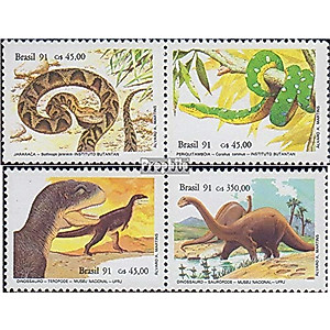 Brazil 2415-2418 Couples (Complete.Issue.) 1991 Reptiles (Stamps for Collectors) Amphibians / Reptiles / Dinosaurs