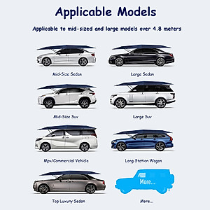 Universal Car Tent, Semi-Automatic Summer Car Umbrella Cover Outdoor Tent Movable Carport Canopy for Outdoor Camping Tent (Navy Blue, Fully automatic/205 in)