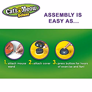 Cat's Meow- Motorized Wand Cat Toy, Automatic 30 Minute Shut Off, 3 Speed Settings, The Toy Your Cat Can't Resist