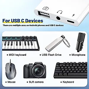 PNBACE USB C to USB Adapter 3 in 1 USB C to 3.5mm Audio Adapter for iPad USB Adapter