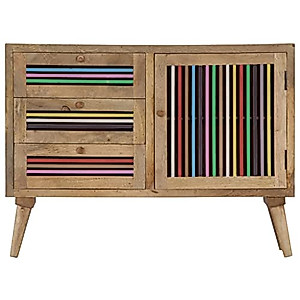 vidaXL Sideboard Buffet Kitchen Storage Cabinet with Doors Liquor Dining Room Hallway Cupboard Console Table Accent Cabinet Solid Wood Mango 59.1" x 11.8" x 29.5"