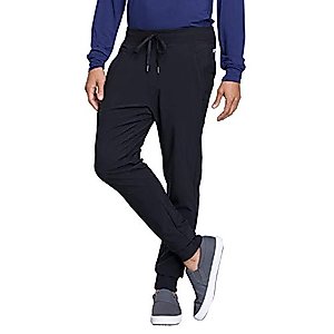 Jogger Scrubs for Men – 4-Way Stretch with Drawstring Elastic Waist, Cargo Pockets, Superior Performance & Comfort CK004A, M, Black