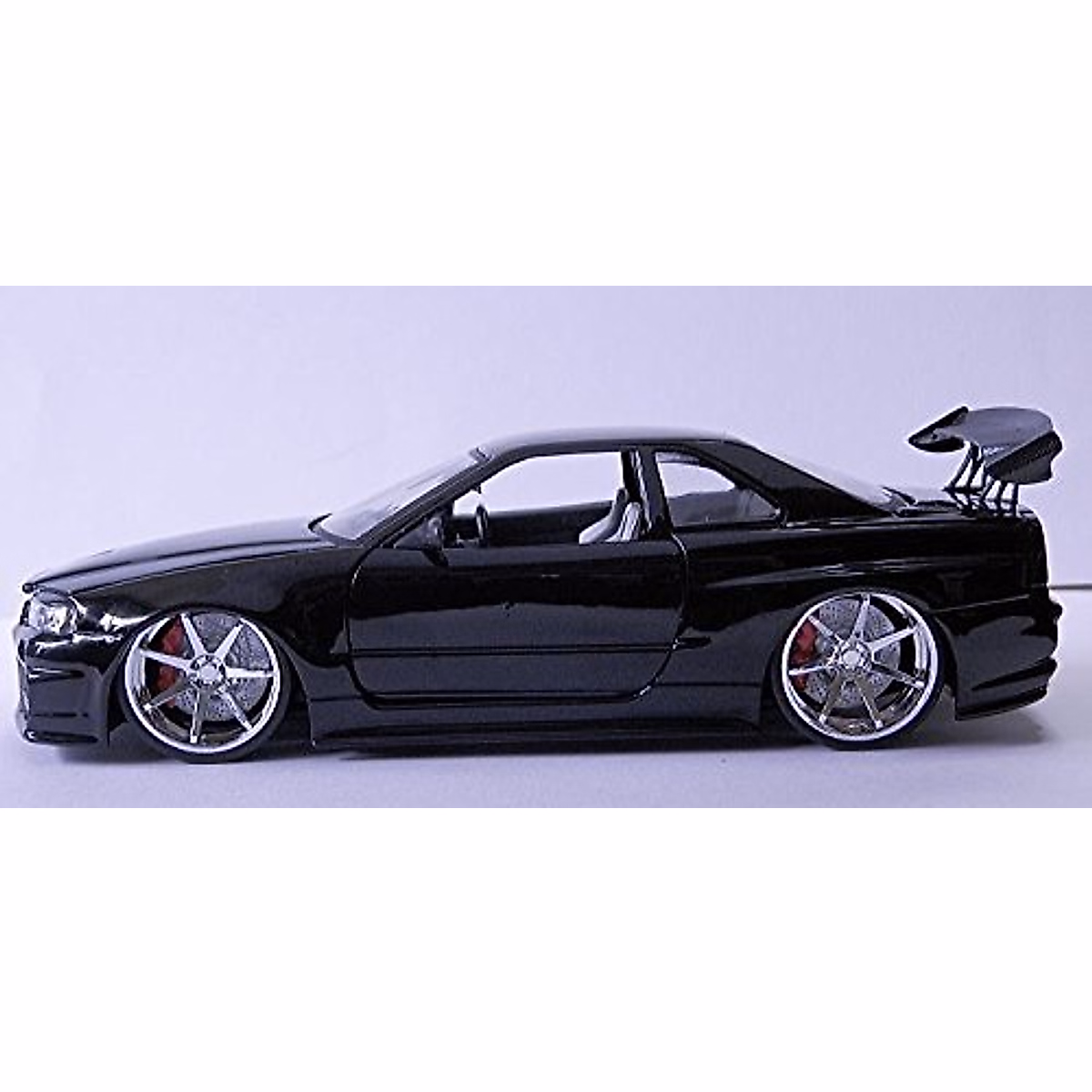 Jada 1:24 BIGTIME KUSTOMS NISSAN SKYLINE GT-R (BNR34) Jeidatoizu 1:24 scale Big Time Customs "Nissan Skyline GT-R (BNR34)" Nissan Black