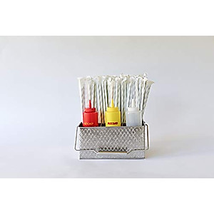 TableCraft 10040 S/S Lattice 4-Compartment Flatware Caddy