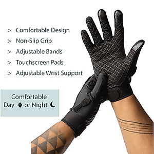 MetaFlex Arthritis Pain Relief Gloves - Therapeutic Compression Glove & Wearable Grip Strengthener - Adjustable Resistance Bands for Swelling Relief and Mobility Improvement