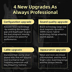 erjigo KZ ZSN PRO X Hybrid Banlance Armature with Dynamic in-Ear Earphone ERJIGO ZSNPROX 1BA+1DD HiFi Headset ZSNPRO X erabuds (with Mic, Black)