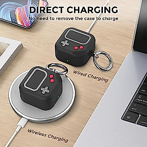 TRONWIN Silicone Case for Samsung Galaxy Buds 2 Pro/Galaxy Buds 2/Galaxy Buds Pro/Galaxy Buds Live Case Cover, Game-Machine Design Case for Galaxy Buds 2 Pro/Buds 2/ Buds Pro/Buds Live (Black)