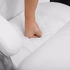 Okeysen Big and Tall 500lbs Office Chair Wide Spring Seat, High Back Large Executive Chair, Adjustable Lumbar Support Quiet Rubber Wheels Heavy Duty Metal Base, Office Chair for Back Pain (White)