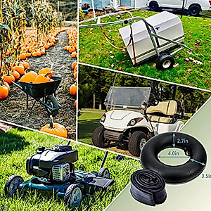 4.10/3.50-4" Lawn Tire Inner Tubes with TR-13 Straight Valve Stem (2-Pack) Heavy Duty Replacement for Wheelbarrow tire 4",Trunk, Tractor, Garden Carts,Golf Cart, Mowers and More