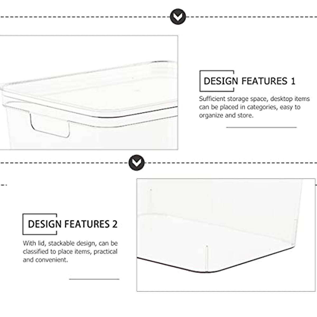 Angoily Plastic Storage Bin Tote Organizing Container with lid Fridge Storage Bin Stackable Storage Bins for Office Entryway Closet Cabinet Bedroom