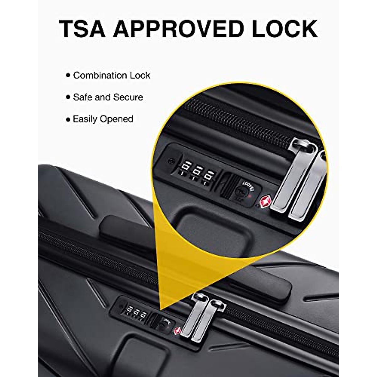 BAGSMART Carry On Luggage 22x14x9 Airline Approved, 1OO% PC Lightweight Carry On Hardside Suitcase, 20 Inch Hard Shell Luggage with Spinner Wheels, Waterproof Rolling Suitcase for Men and Women, Black