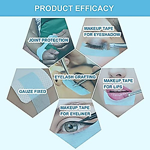 Lash Tape for Eyelash Extensions Blue Eyelash Tape for Extensions Sensitive Eyelash Extension Tape Sensitive Skin Tape for Eyelash Extensions Breathable Medical Microporous Tape(0.98in 3.9yd, 1Roll)