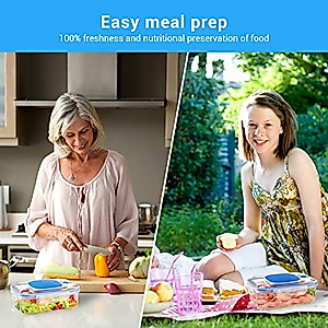 Vacuum Seal Containers Sets for Food Storage,BPA-Free, Various Sizes to Keep Food Fresher, 10oz/27oz/40oz, 6 Piece Set with Lids,3 Methods to Vacuum, Hand Pressure/Vacuum Hose(Diameter Is <1.41'')/Vacuum Pump, Good for INKBIRD VS01&VS03 Vacuum Sealer