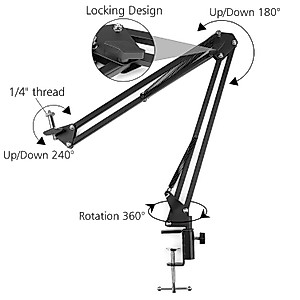 ChromLives Overhead Video Stand Phone Holder Articulating Arm Phone Mount Table Top Scissor Boom Arm Articulating Phone Stand Tablet Phone Holder for Streaming Phone Baking Crafting