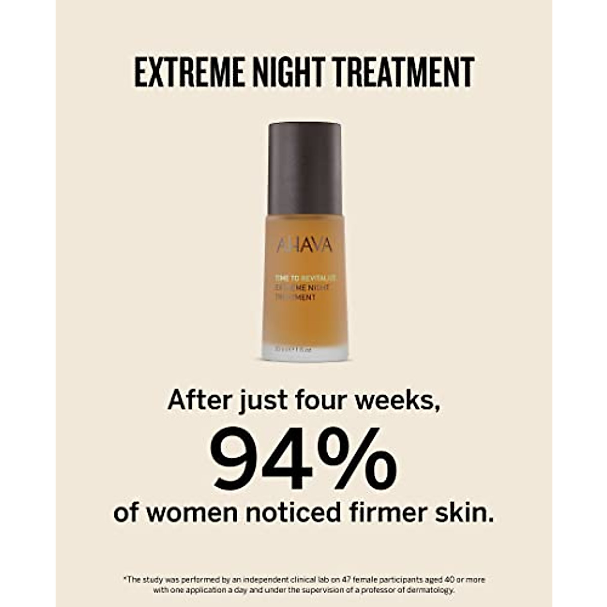 AHAVA Extreme Night Treatment - Exclusive Moisturizer, Neck & Chest Cream, Smoothes Skin & Reduces Wrinkles, Enriched with Patented Extreme Complex, Dead Sea Osmoter, Peptides & Resveratrol 1 Fl.Oz