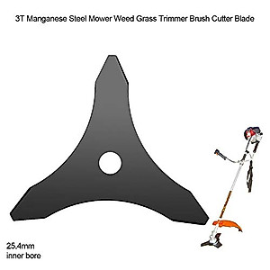 GLOGLOW 3 Teeth Manganese Steel Brush Cutter Blade Trimmer Blade Replacement Garden Lawn Machine Accessories (# 2)