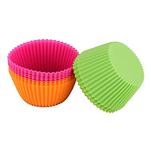 Webake Silicone Baking Cups 4.3 Inch Jumbo Reusable Cupcake Liners, Giant Cupcake Mold Non-stick Extra Large Muffin Pans Big Cupcake Holders (Pack of 12)