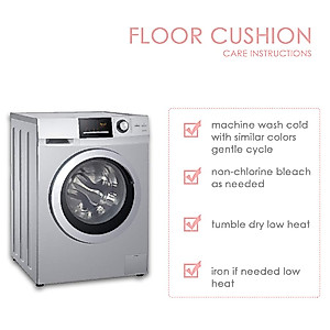 Tiita Patio Chair Cushions Round Seat Pillows Set of 2 Floor Pads 22" x 22" Throw Cushion for Indoor/Outdoor Furniture Sitting Living Room Garden, Grey