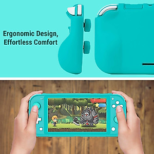Orzly Carry Case and Comfort Grip in Turquoise for Switch Lite - Bundle