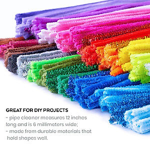 Arteza Chenille Stems, 12 inches, Set of 650, 10 Glitter Colors and 25 Vibrant Colors, Art Supplies for Pipe Cleaner Crafts & DIY Craft Projects