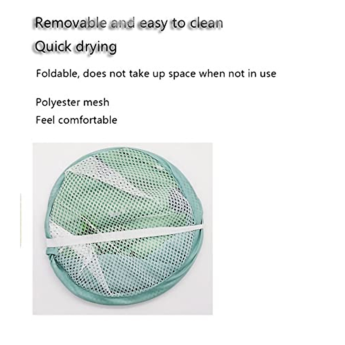 Mesh Hanging Popup Laundry Hamper, Foldable Pop-up Mesh Hamper Dirty Clothes Basket With Carry Handles Easy to Open and Fold Flat for Storage, Odors & Moisture Proof (Green)