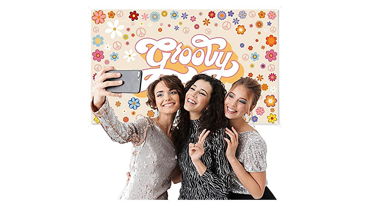 Groovy Party Backdrop Banner for Festive Celebrations
