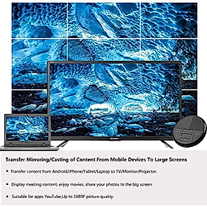 Wireless HDMI Display Adapter,Miracast Dongle,with HDMI Cable,for Streaming YouTube,Wireless HDMI Screen Mirroring,Used for iPhone Mac iOS Android Casting/Mirroring to TV/Projector/Monitor